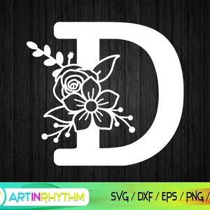 Letter D Svg Floral Letter D Alphabet Svg Letter Svg - Etsy