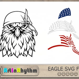Bald Eagle With Bandana Svg 4th of July Svg Patriotic Eagle - Etsy