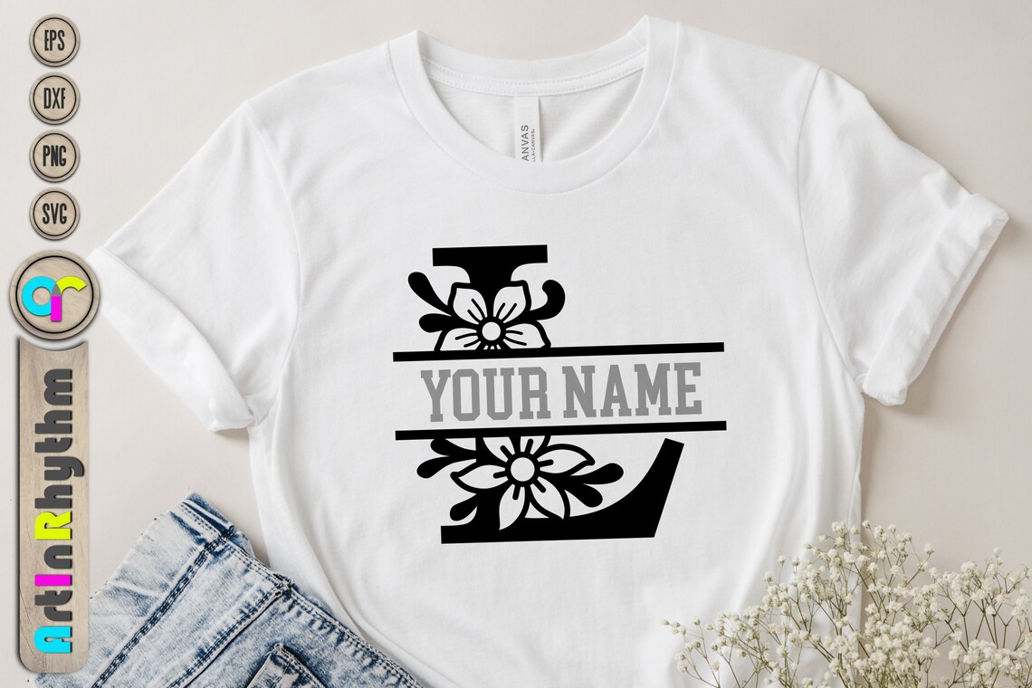 Split Letter L Monogram Svg Letter L Monogram Svg Floral - Etsy