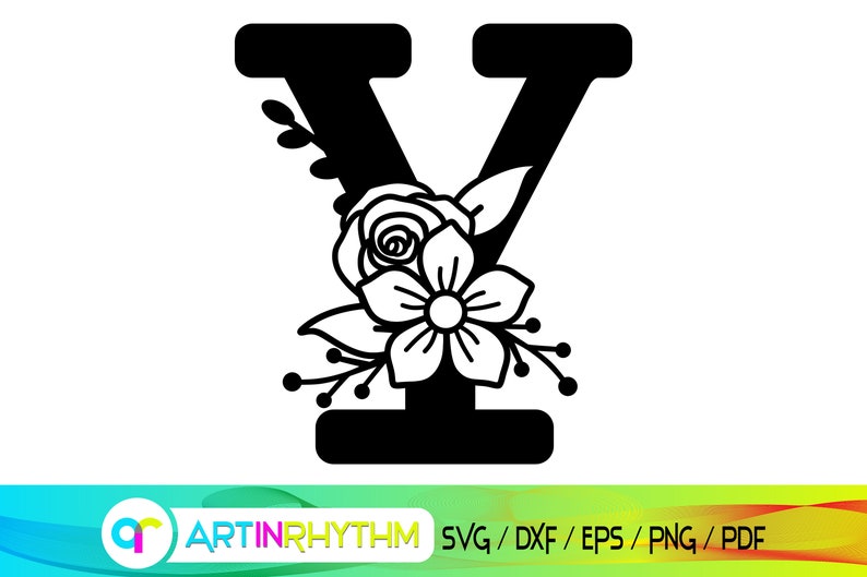Letter Y Svg Floral Letter Y Alphabet Svg Letter Svg | Etsy