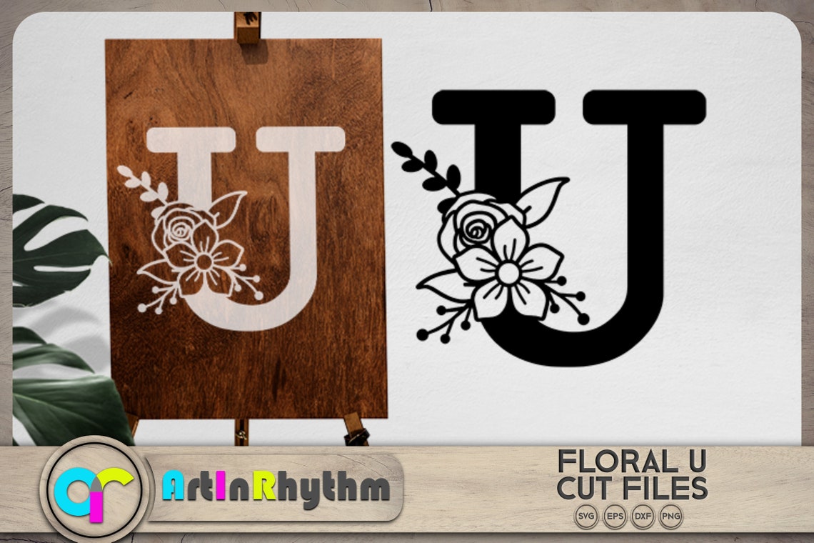 Letter U Svg Floral Letter U Alphabet Svg Letter Svg - Etsy