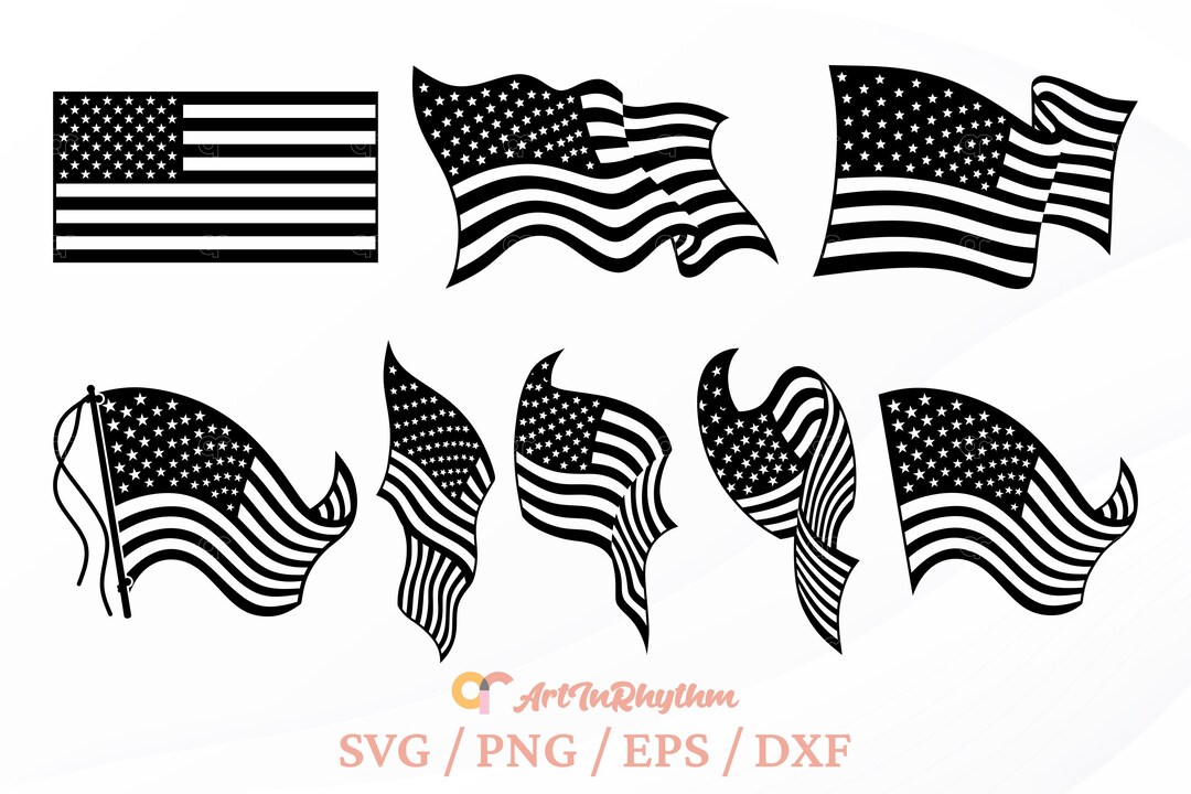 American Flag Svg, American Flag Svg Bundle, 4th of July Svg, USA Flags ...