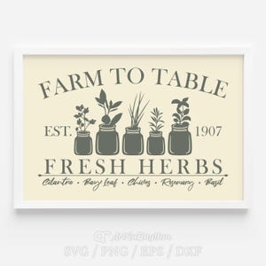 Farm to Table Svg, Fresh Herbs Svg, Farm to Table Sign Svg, Herbs Svg ...