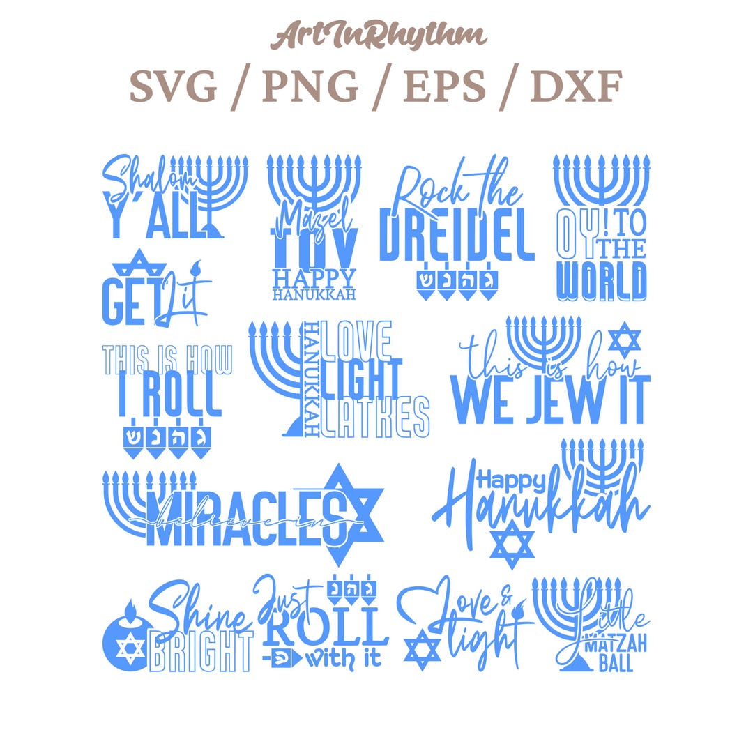Hanukkah Saying Svg, Hanukkah Quotes Svg, Hanukkah Shirt Svg Bundle ...