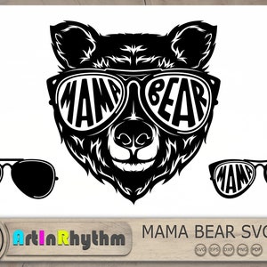 Mama Bear Svg Mama Bear With Sunglasses Svg Mama Svg Bear - Etsy