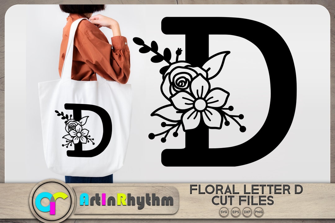 Letter D Svg Floral Letter D Alphabet Svg Letter Svg - Etsy