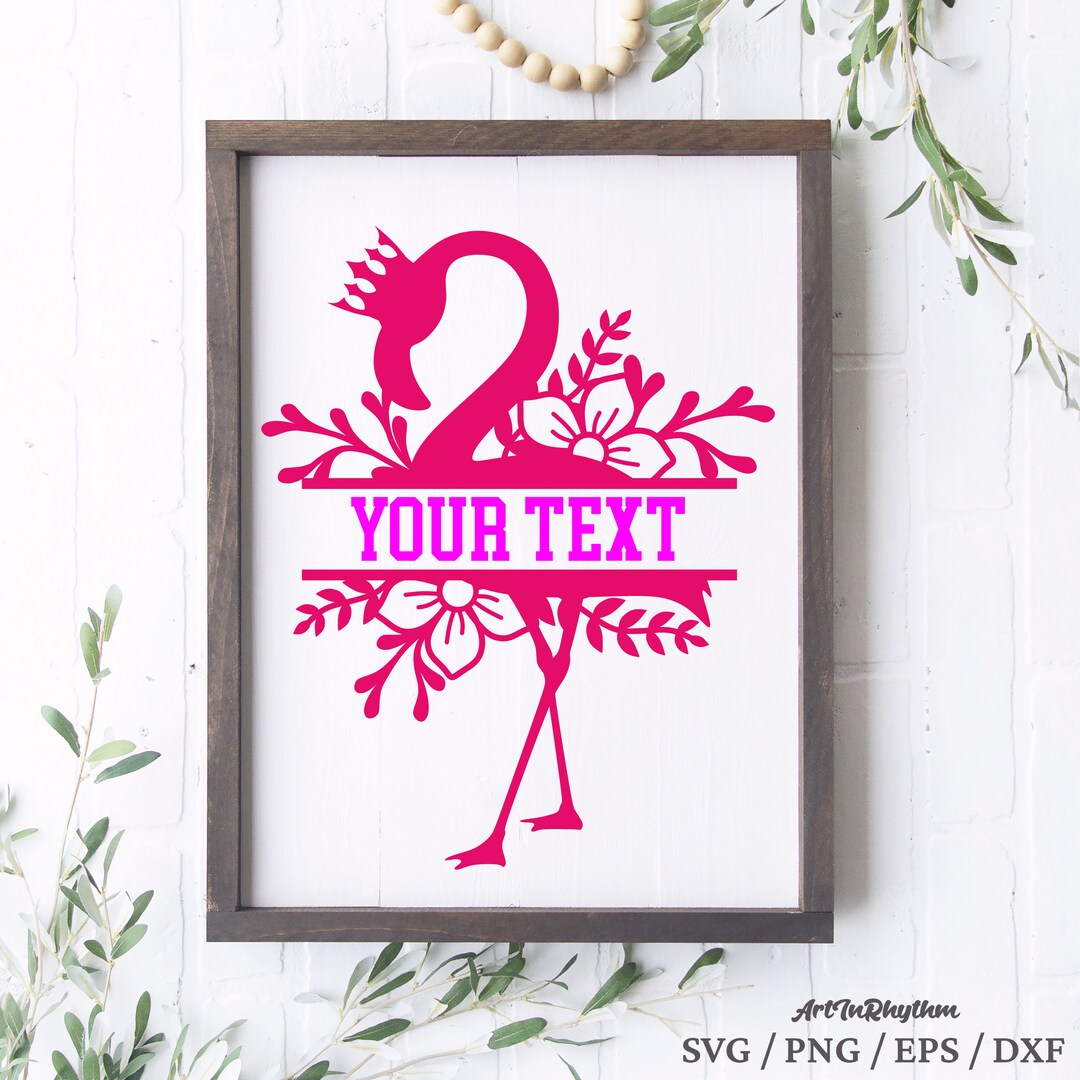Flamingo Split Monogram Svg , Frame, Flamingo Shirt, Flamingo Svg Cut ...