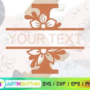 Split Letter I Monogram Svg Letter I Monogram Svg Floral - Etsy