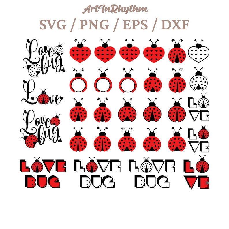 Ladybugs Svg Bundle, Ladybug Svg, Lady Bug PNG Clipart, Love Bug Svg ...