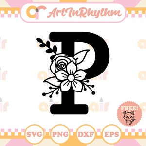 Letter P Svg Floral Letter P Alphabet Svg Letter Svg - Etsy