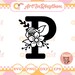 Letter P Svg Floral Letter P Alphabet Svg Letter Svg - Etsy