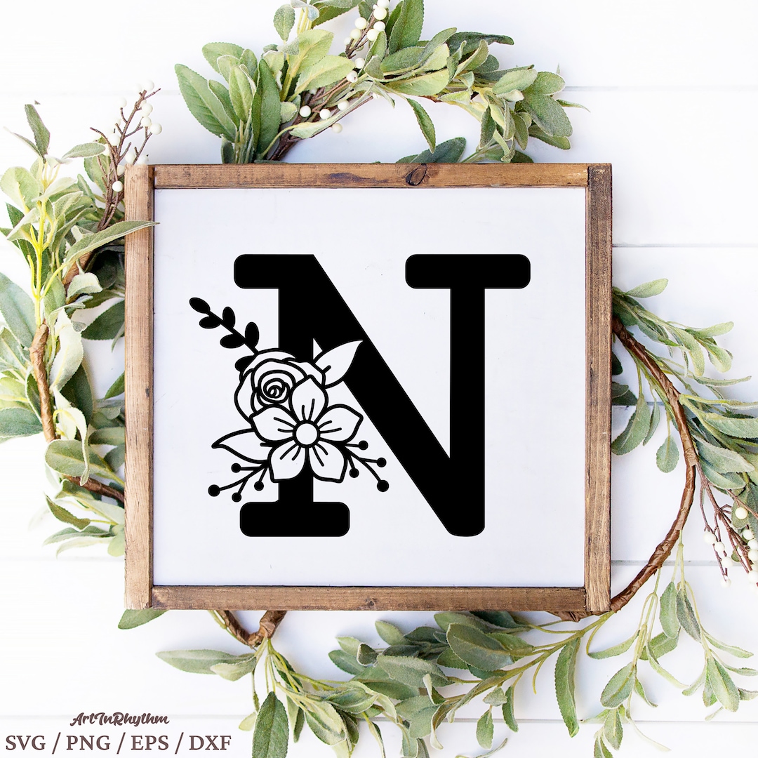 Letter N Svg, Floral Letter N, Alphabet Svg, Letter Svg, Letter ...
