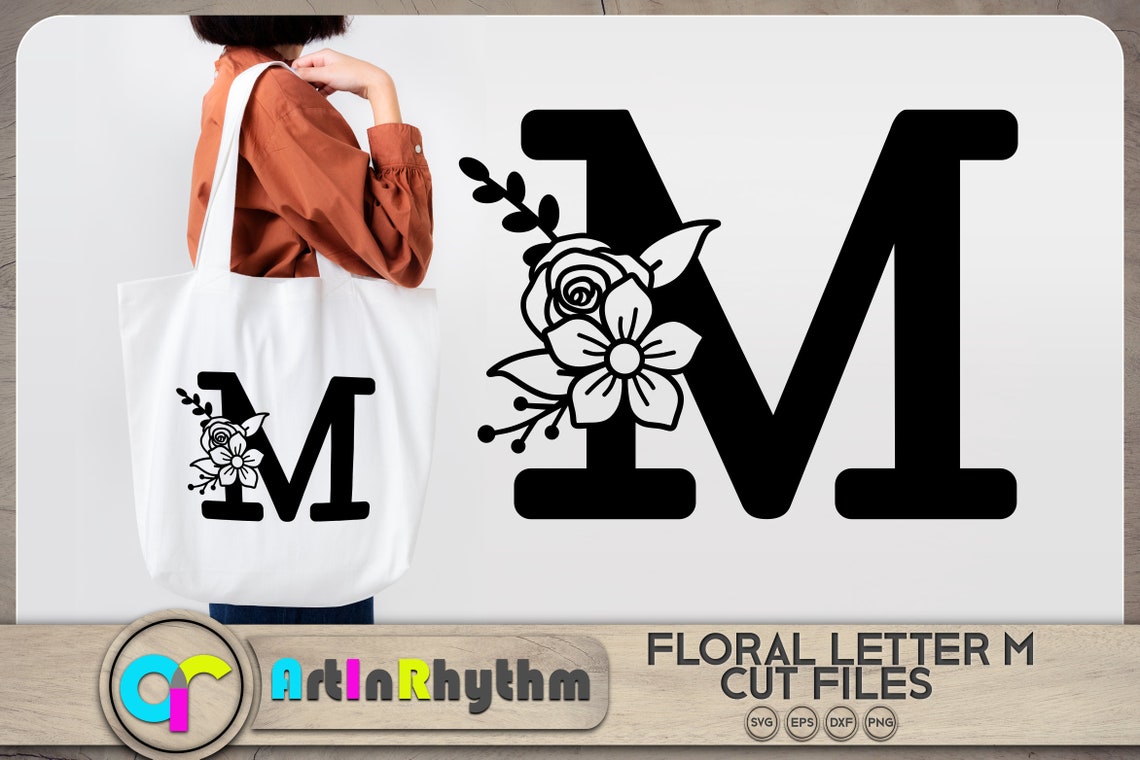 Letter M Svg Floral Letter M Alphabet Svg Letter Svg - Etsy