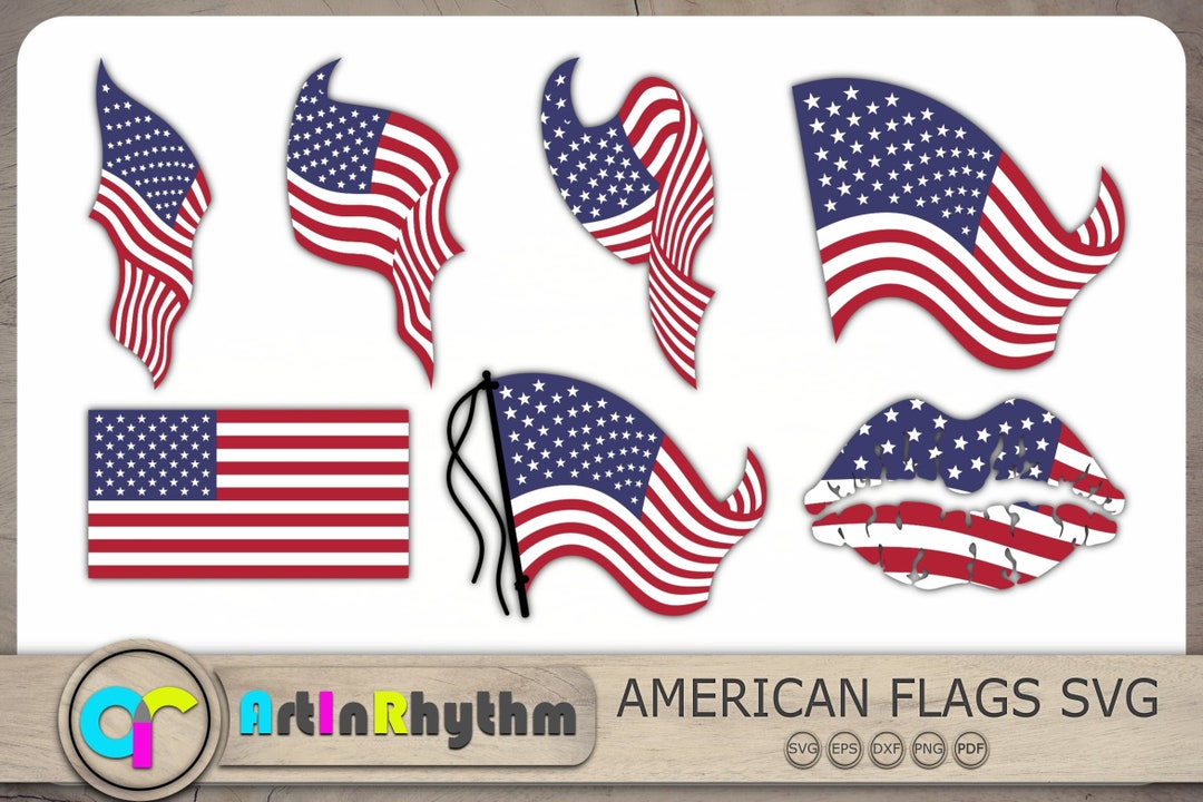 American Flag Svg Bundle US Flag Svg Cut Files 4th of July - Etsy