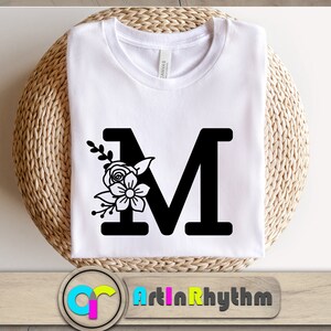 Letter M Svg Floral Letter M Alphabet Svg Letter Svg - Etsy