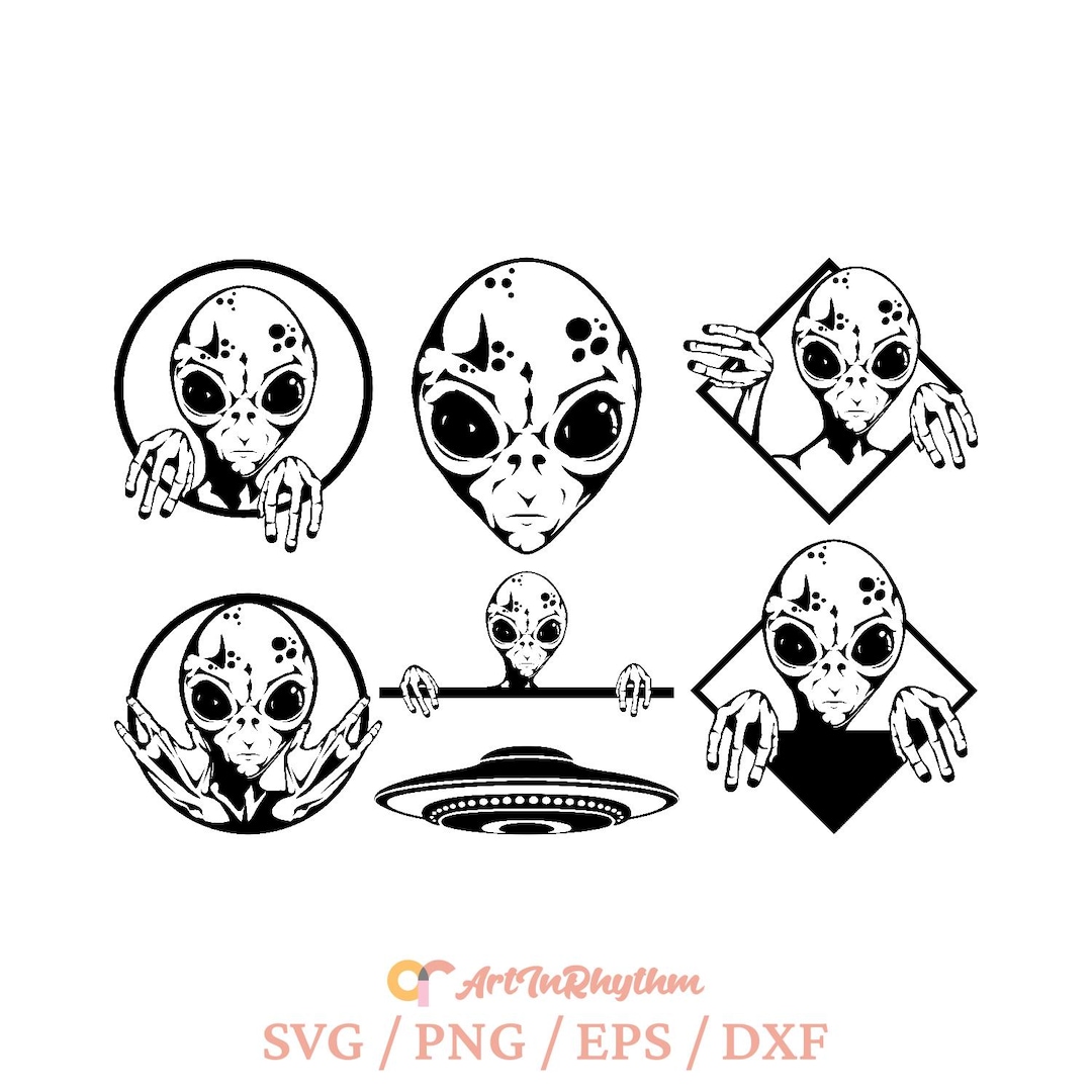 Alien Svg Bundle, Aliens Svg, Alien Svg Files, UFO Svg, Alien Svg Cut ...