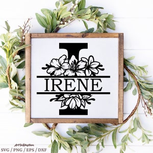 Split Letter I Monogram Svg, Letter I Monogram Svg, Floral Letter I Svg ...