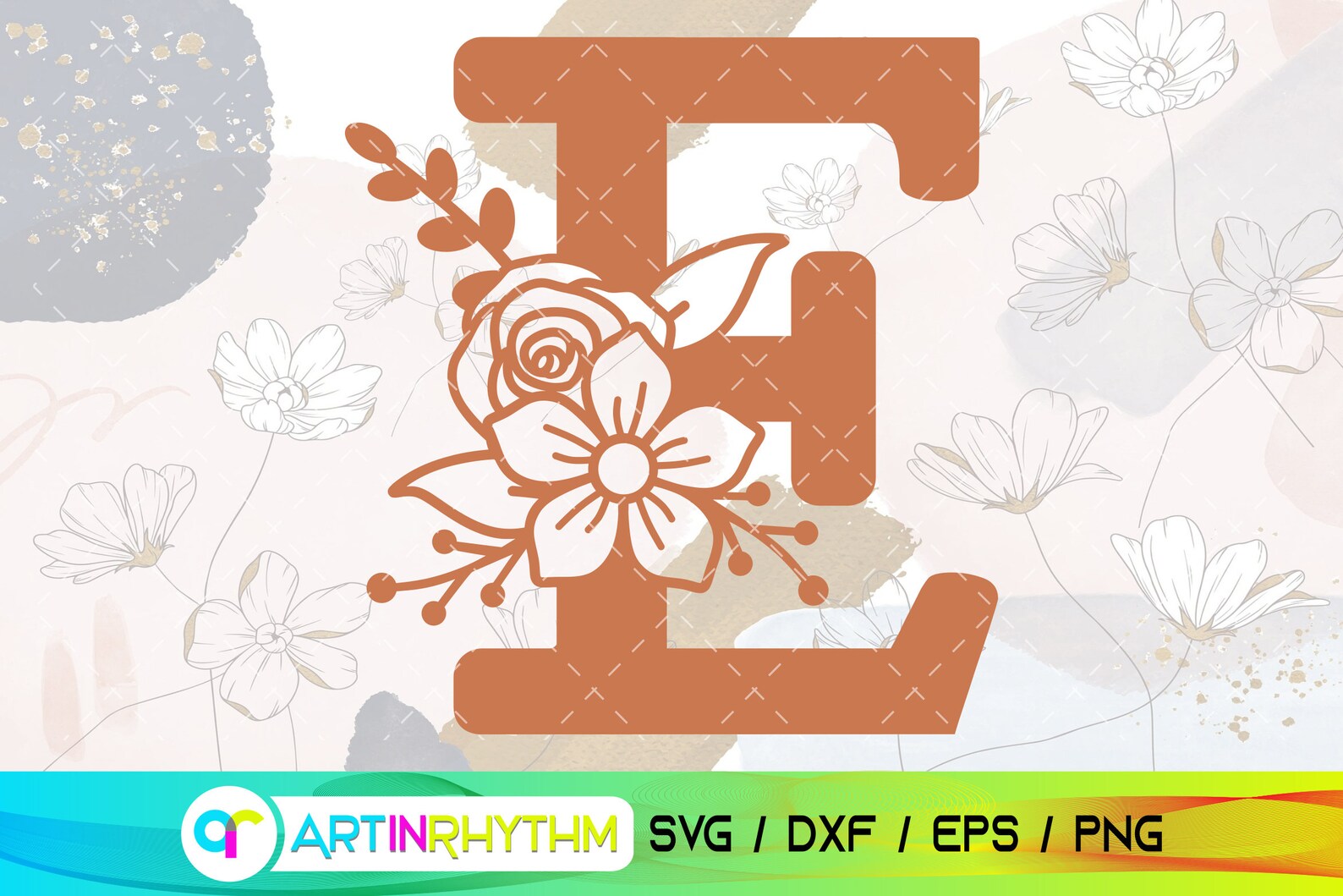 Letter E Svg Floral Letter E Alphabet Svg Letter Svg - Etsy