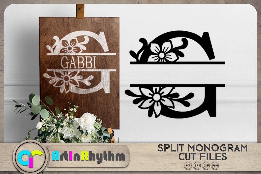 Split Letter G Monogram Svg Letter G Monogram Svg Floral - Etsy