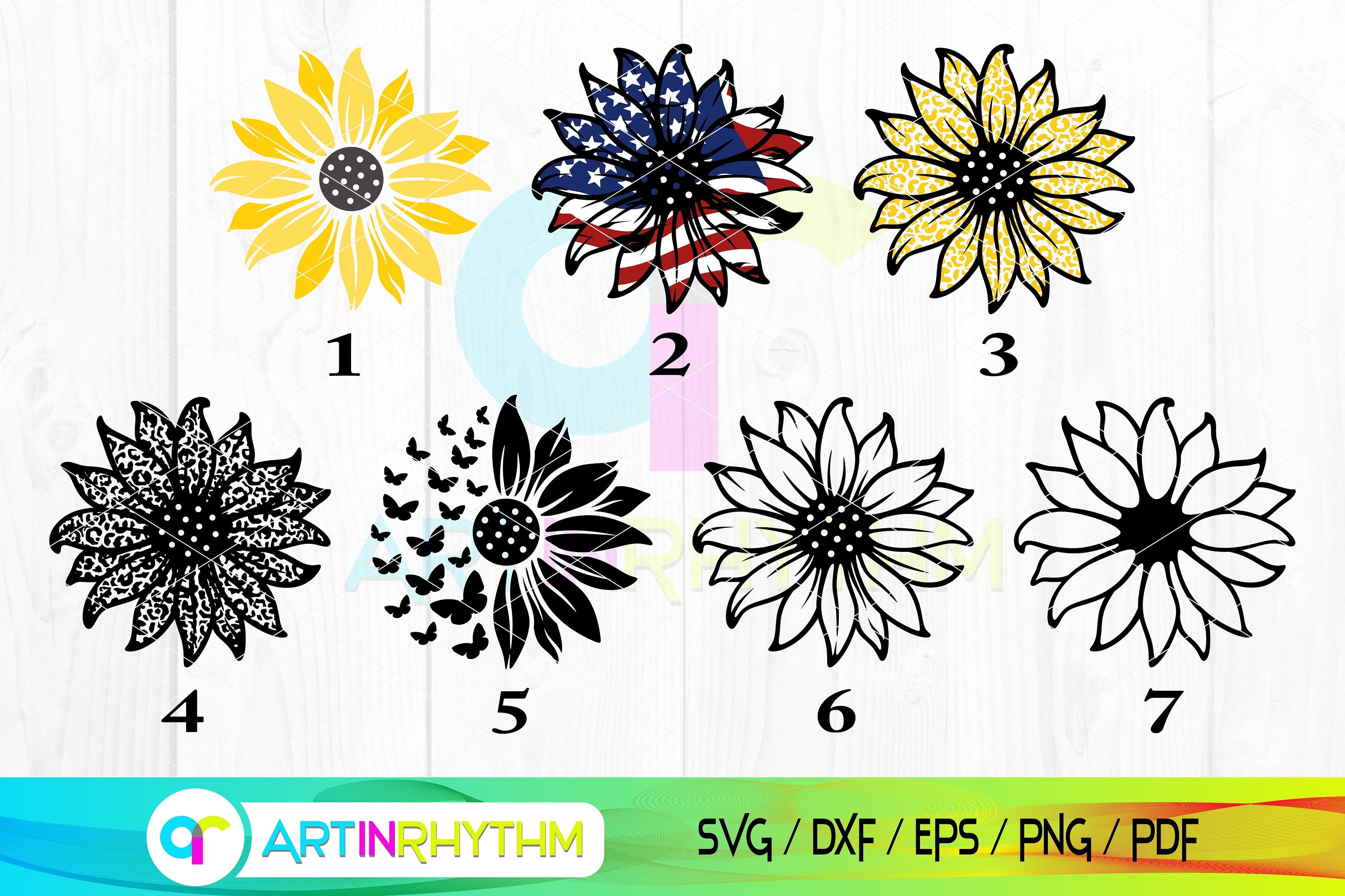 Sunflower Svg Sunflower Svg Bundle Flowers Svg Flower - Etsy