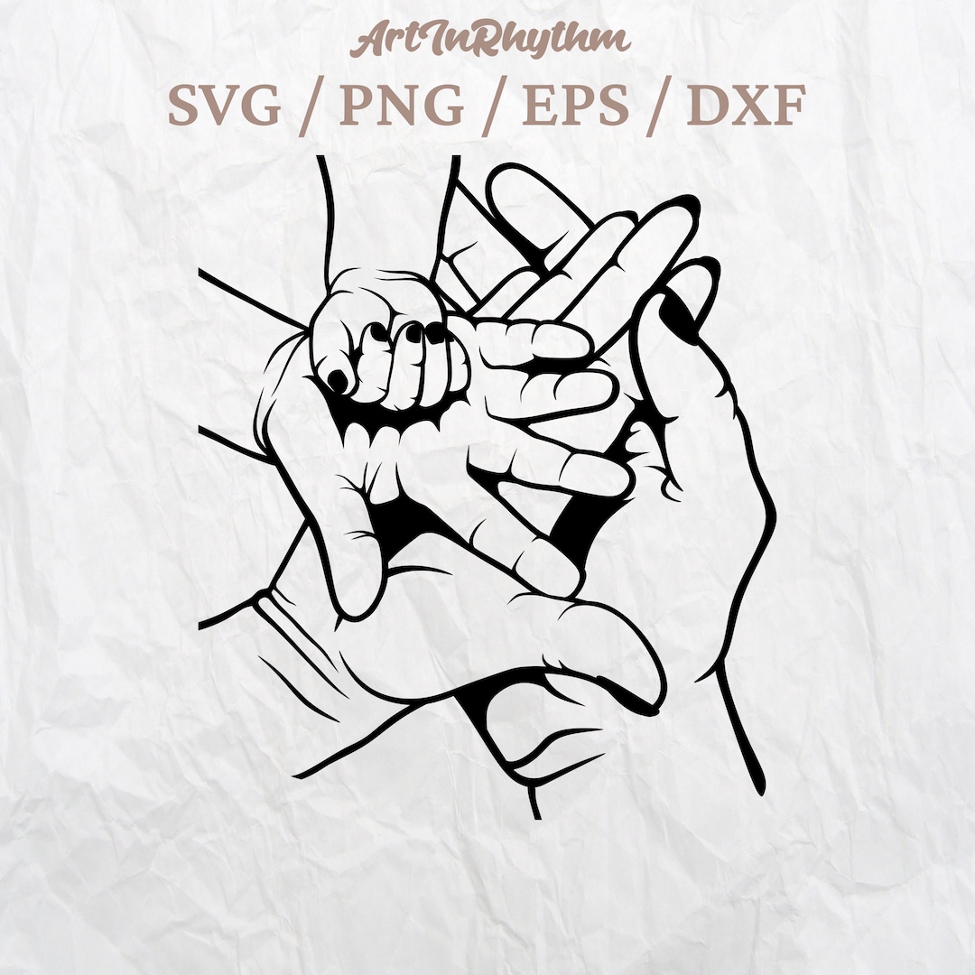 Family of Four, Family Hands Svg, Mother's Day Svg, Father's Day Svg ...