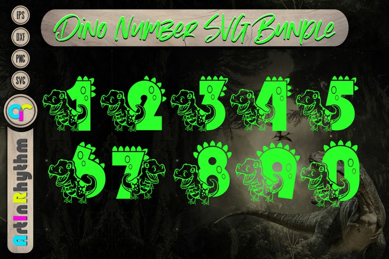 Dinosaur Number Svg Bundle Dino Svg Bundle Dino Svg - Etsy