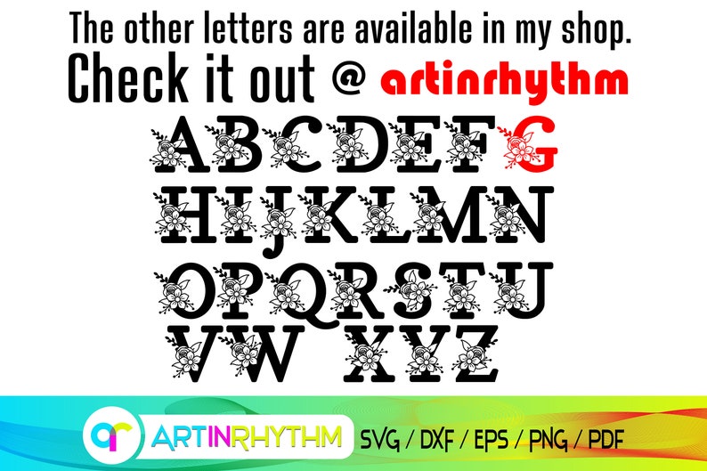 Letter G Svg Floral Letter G Alphabet Svg Letter Svg | Etsy