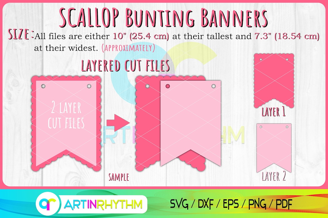 Scallop Bunting Banners Svg Bunting Svg Bunting Flags Svg Etsy