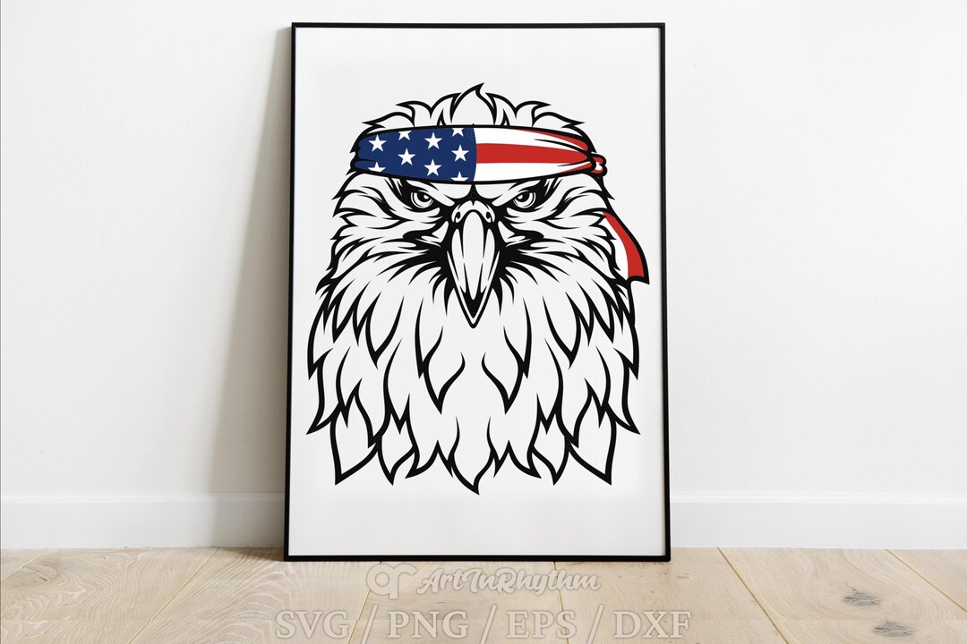 Eagle Svg, Eagle With a Bandana Svg, American Eagle Svg, Patriotic Svg ...