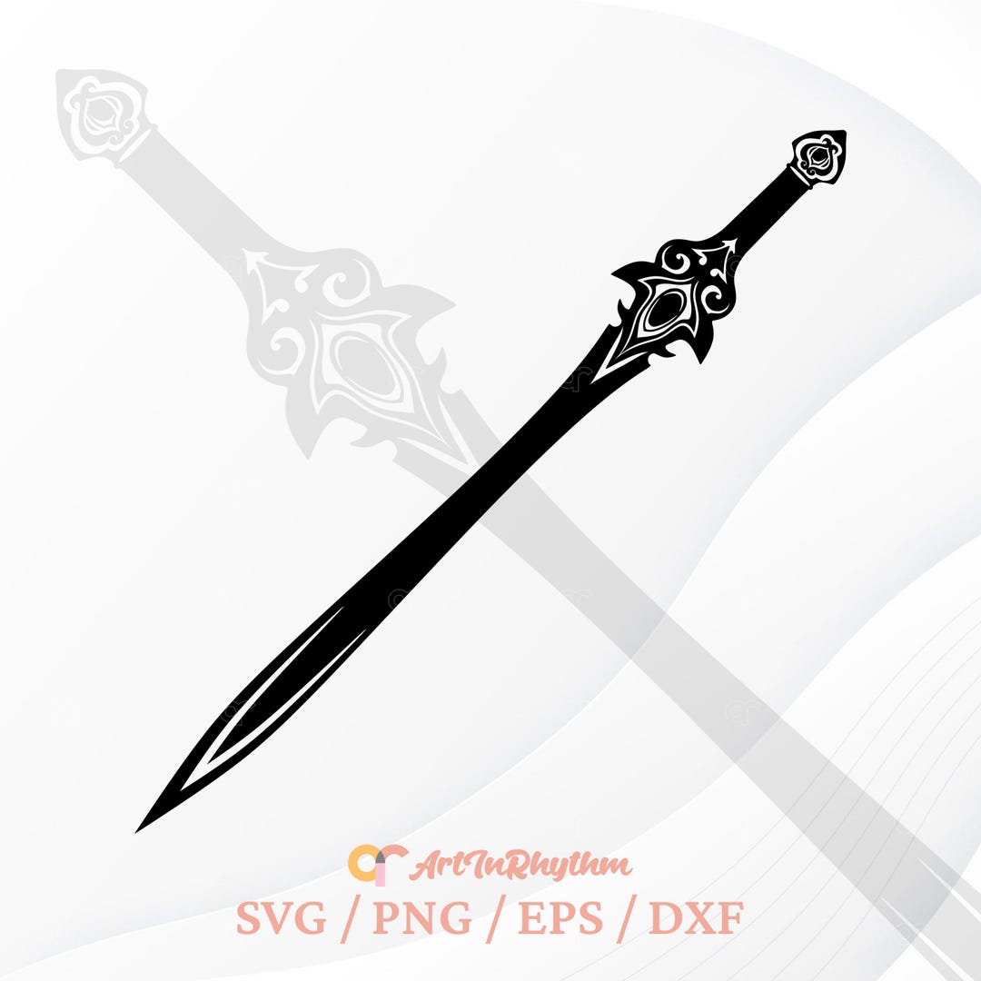 Sword Svg, Sword Cut File, Medieval Sword Svg, Sword Clip Arts, Weapon ...