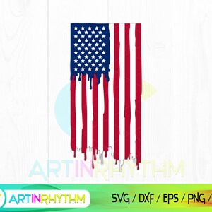 Dripping American Flag Svg Distressed USA Flag Svg | Etsy