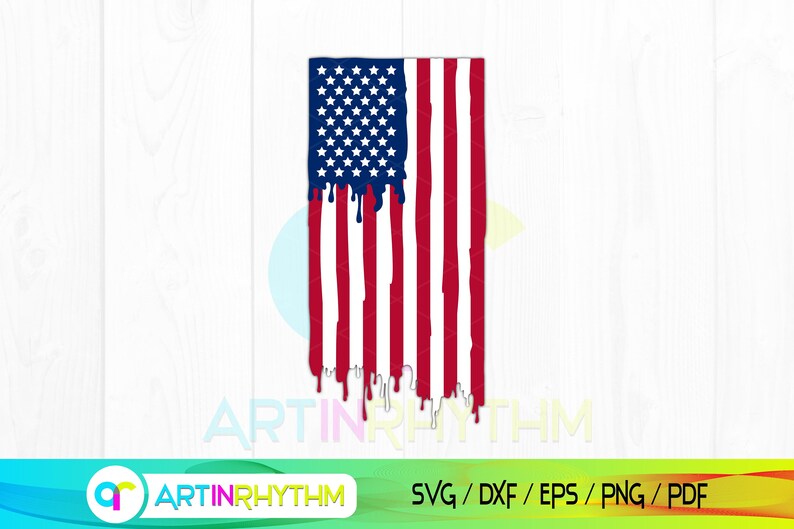 Dripping American Flag Svg Distressed USA Flag Svg | Etsy