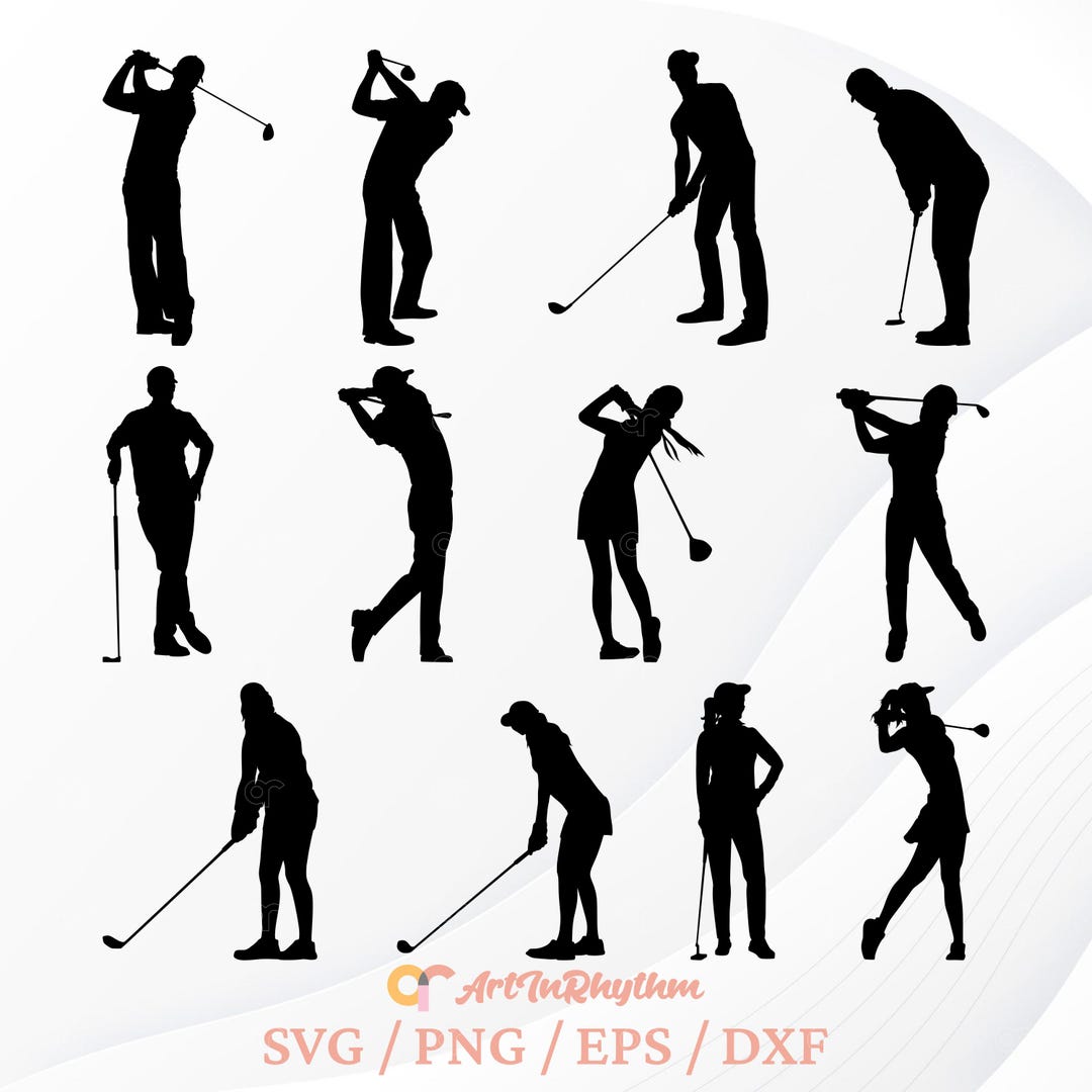 Golf Svg, Golf Player Silhouettes Svg, Golfer Svg, Golfing Svg, Golf ...