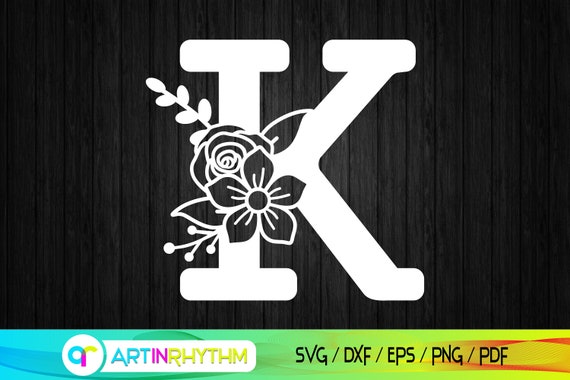 Letra k svg letra floral k alfabeto svg letra svg - Etsy España