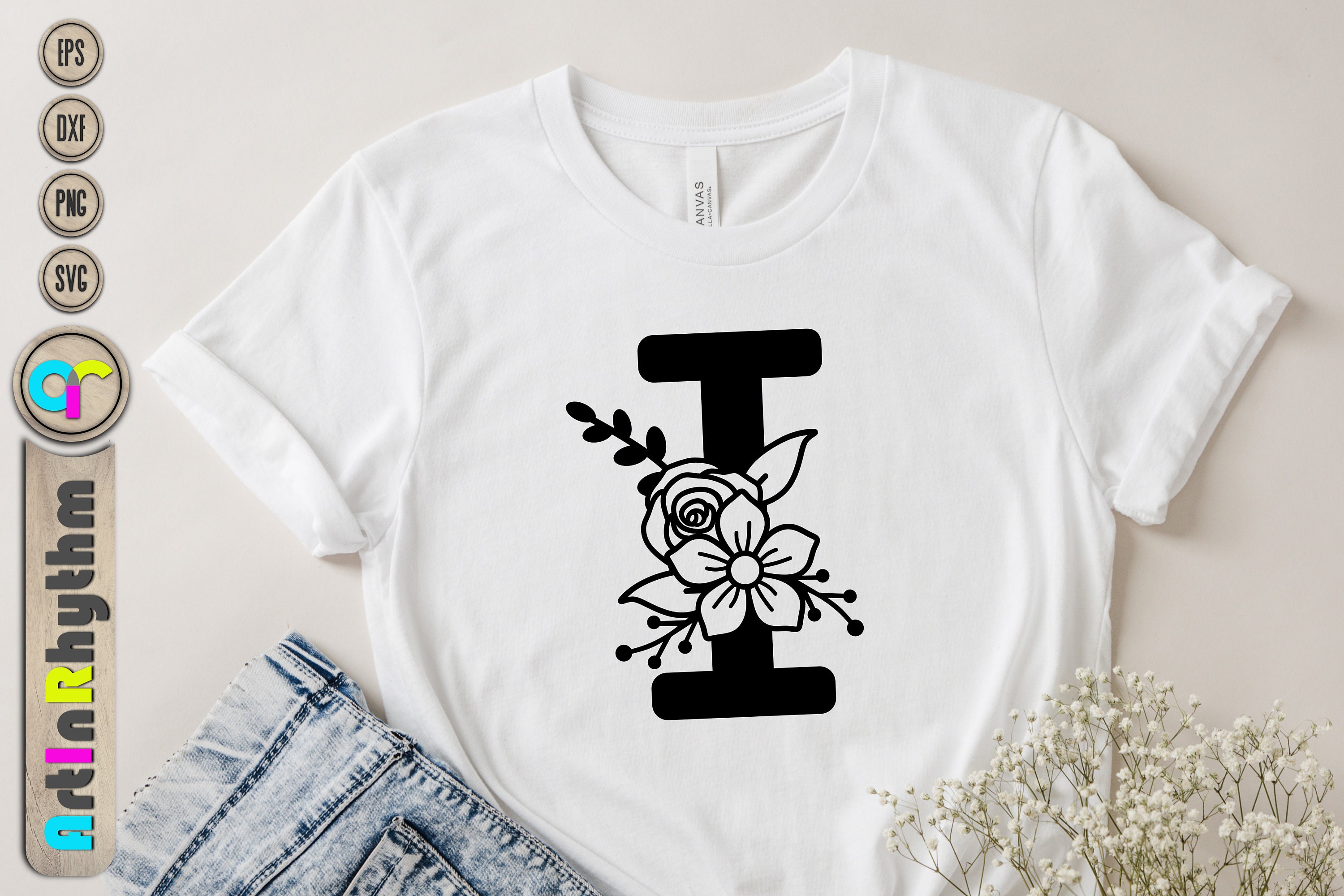 Letter I Svg Floral Letter I Alphabet Svg Letter Svg - Etsy