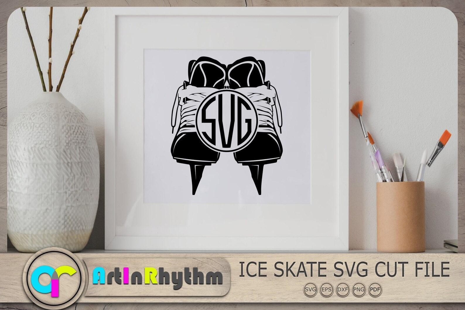 Ice Skate Monogram Svg Ice Skate Cliparts Hockey Svg Hockey - Etsy
