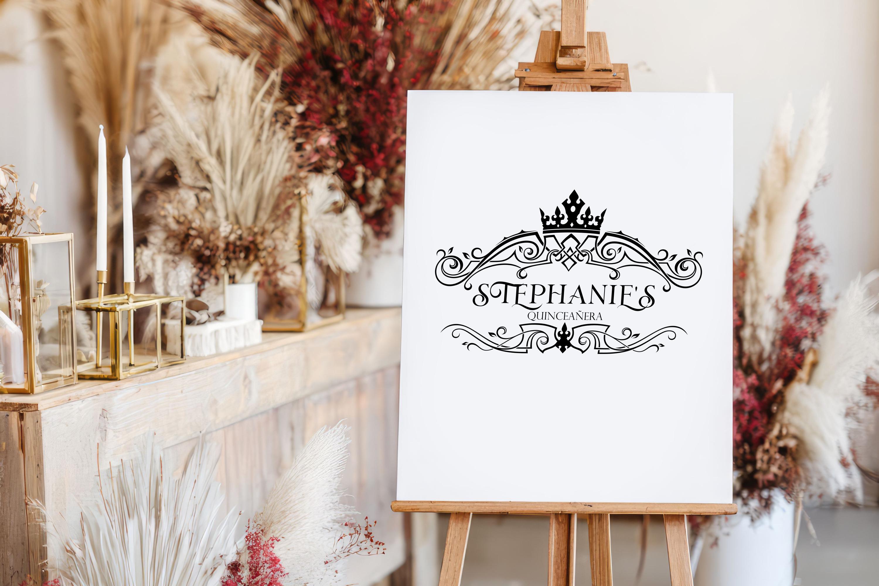 Personalize Quinceañera Party Logo, Sweet 16 Logo, Birthday Party Split ...