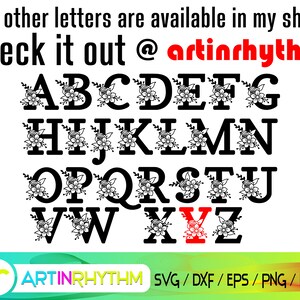 Letter Y Svg Floral Letter Y Alphabet Svg Letter Svg - Etsy