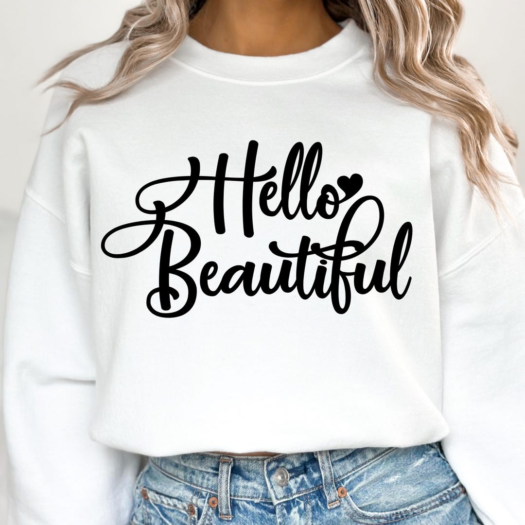 Hello Beautiful Svg, Beautiful Svg, Makeup Svg, Quote Svg, Typography ...