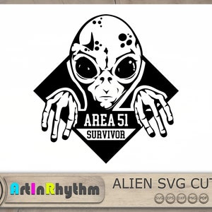 Area 51 Survivor Svg Alien Svg Green Alien Svg Area 51 Svg - Etsy