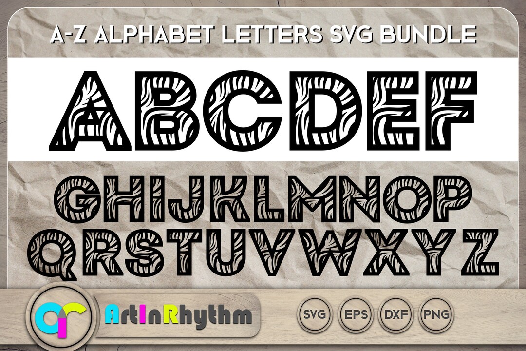 Zebra Alphabet Letters Svg Zebra Kids A-Z Font Svg Animals - Etsy
