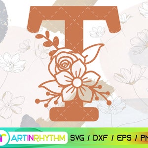 Letter T Svg Floral Letter T Alphabet Svg Letter Svg - Etsy