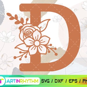 Letter D Svg Floral Letter D Alphabet Svg Letter Svg - Etsy
