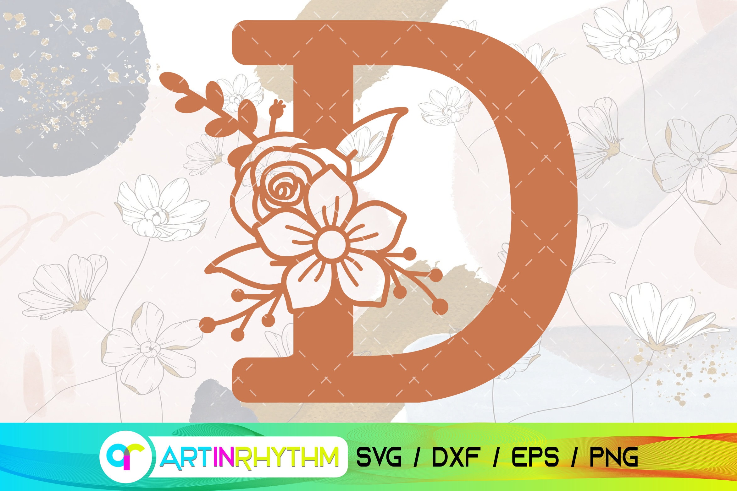 Letter D Svg Floral Letter D Alphabet Svg Letter Svg - Etsy UK
