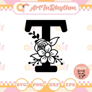 Letter T Svg, Floral Letter T, Alphabet Svg, Letter Svg, Letter ...