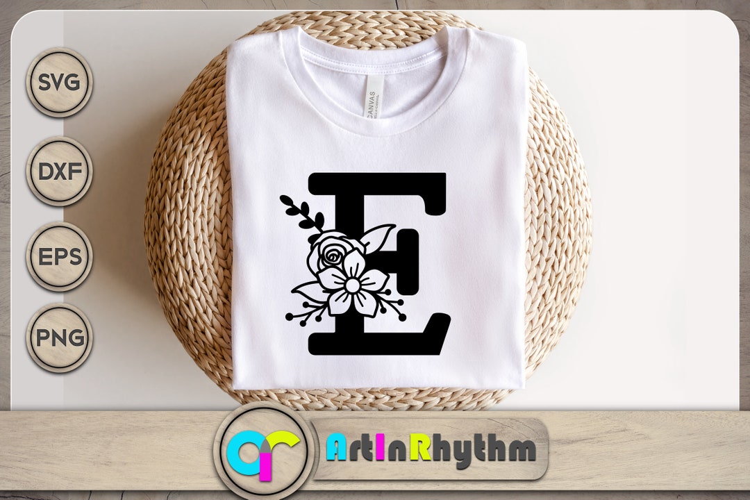 Letter E Svg Floral Letter E Alphabet Svg Letter Svg - Etsy