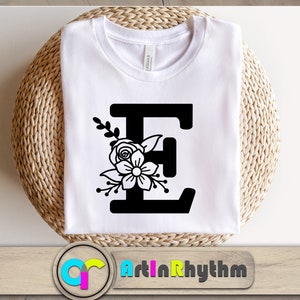 Letter E Svg Floral Letter E Alphabet Svg Letter Svg - Etsy