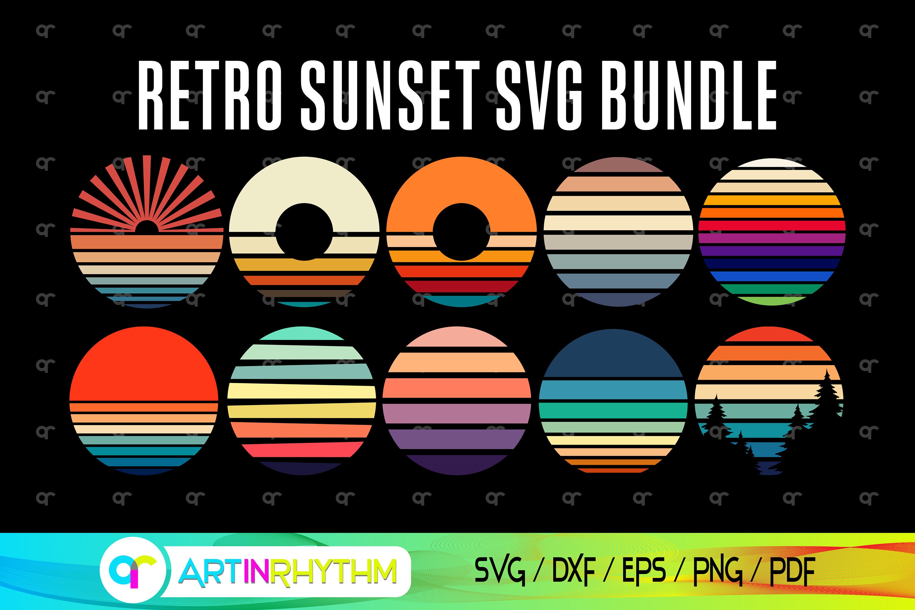 50 Sunset SVG Bundle Vintage Retro Sunset SVG Retro Vintage | Etsy Canada