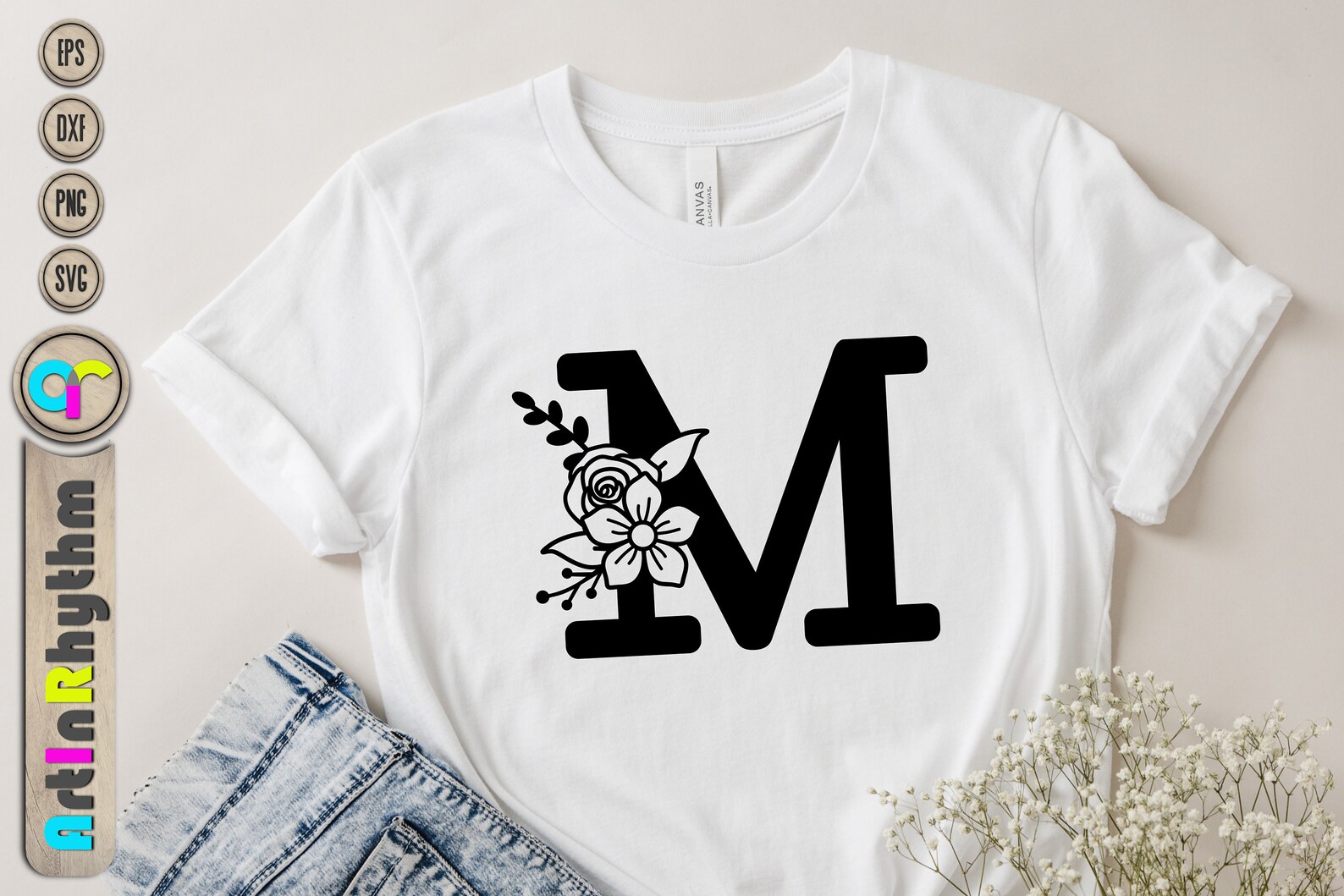 Letter M Svg Floral Letter M Alphabet Svg Letter Svg - Etsy