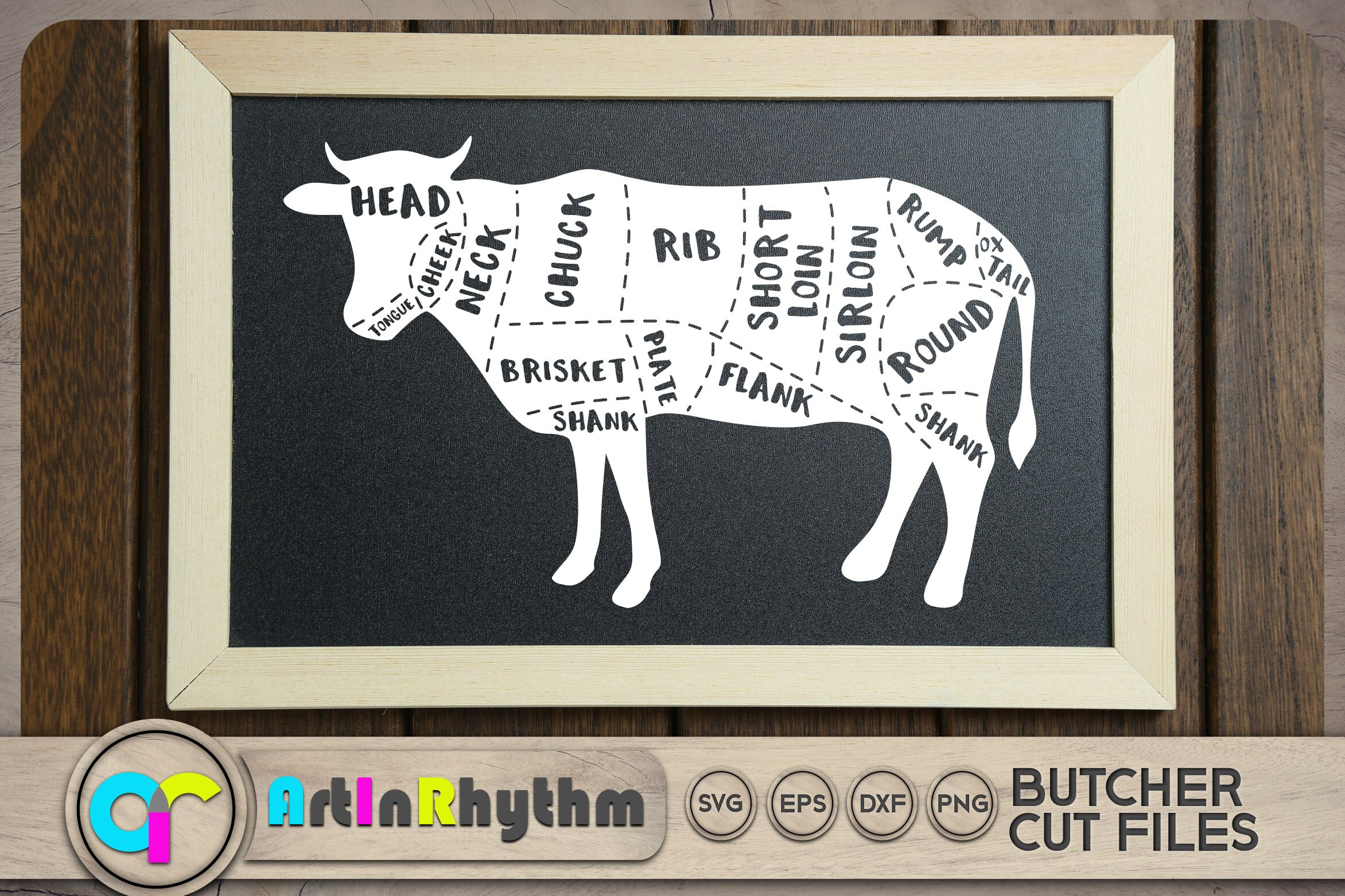 Butcher Meat Chart Cow Meat Chart Svg Kitchen Meat Chart - Etsy Canada
